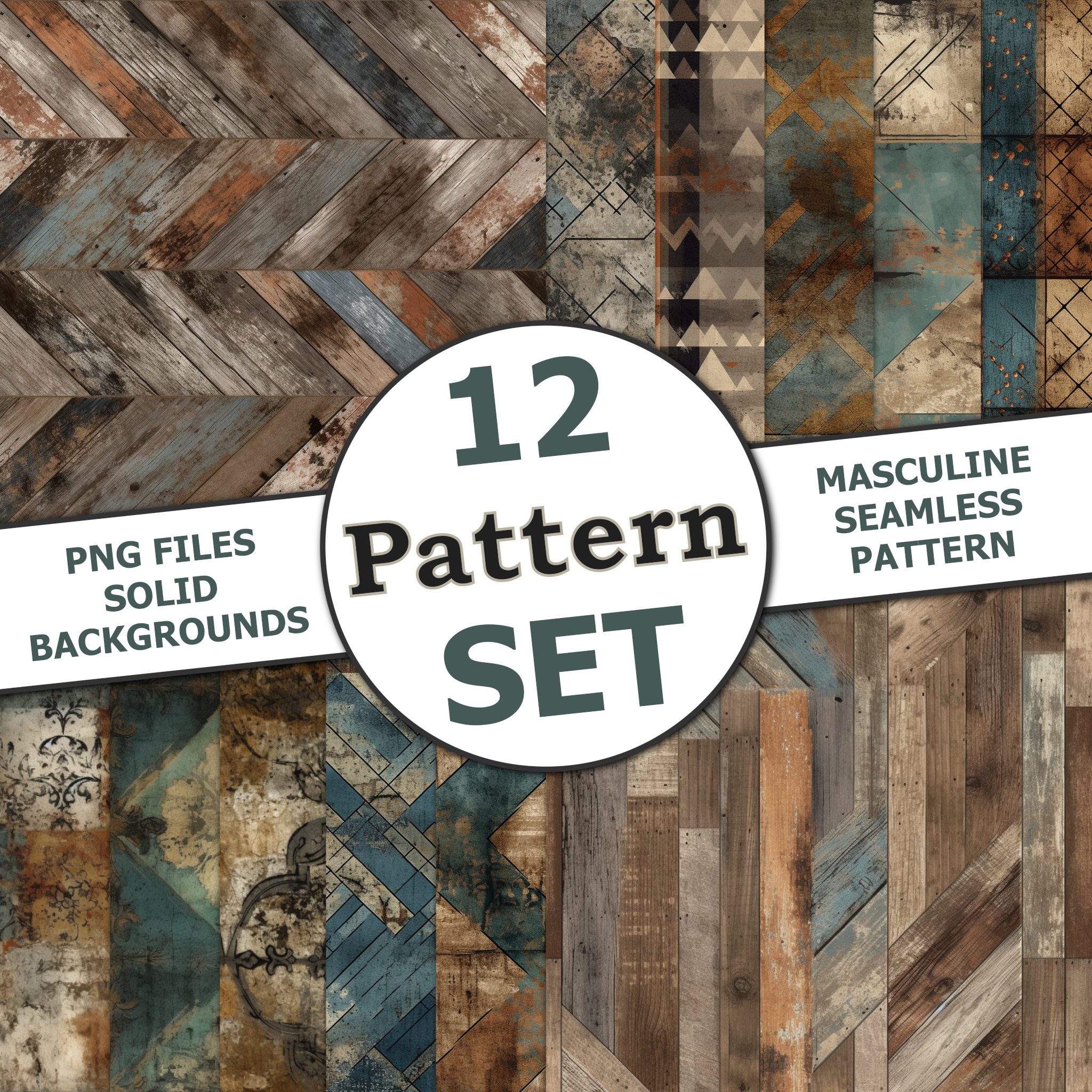 Masculine Digital Paper, Manly Patterns - Scrapbooking, Scrapbook Paper ...