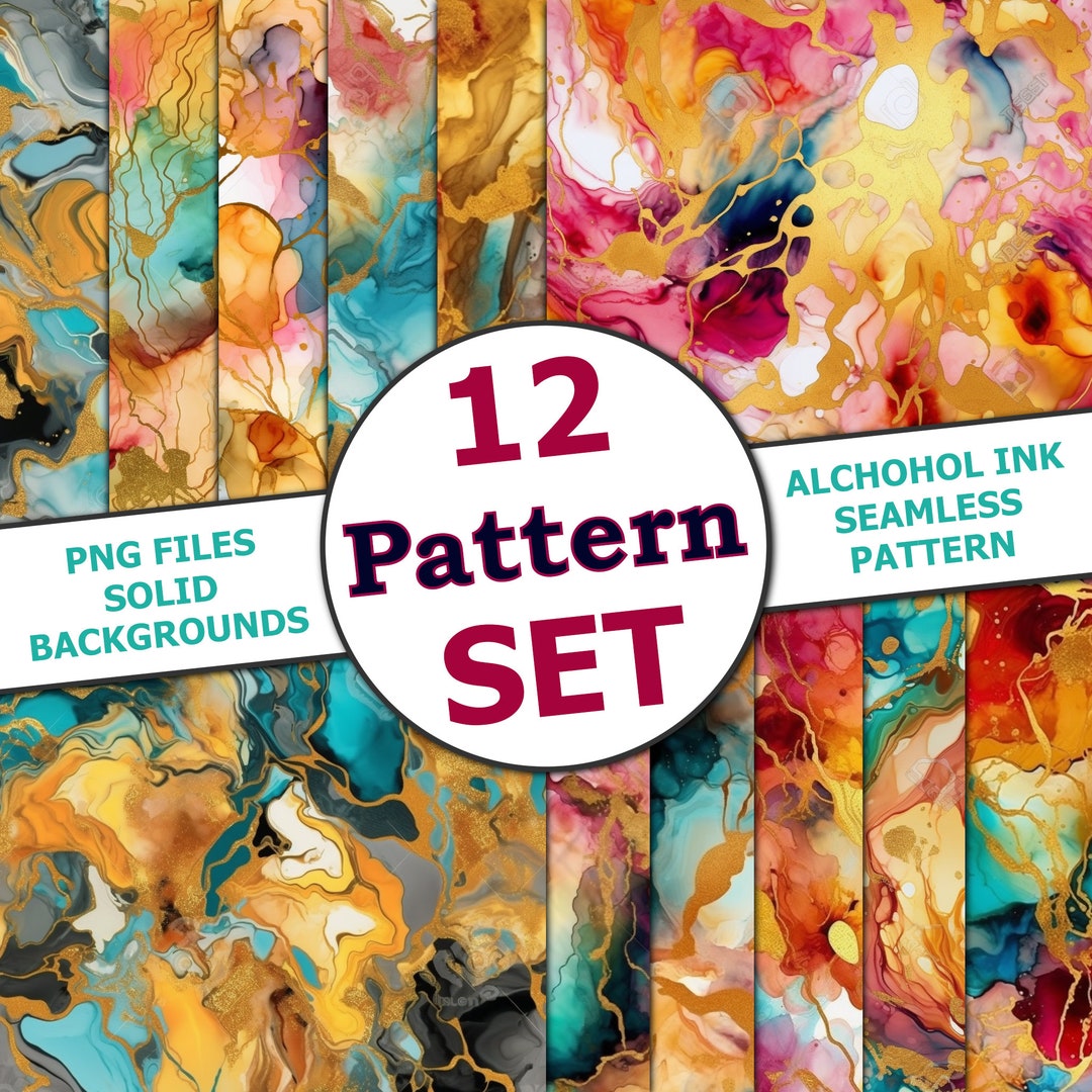 Alcohol Ink Digital Paper, Alcohol Ink Patterns - Scrapbooking ...