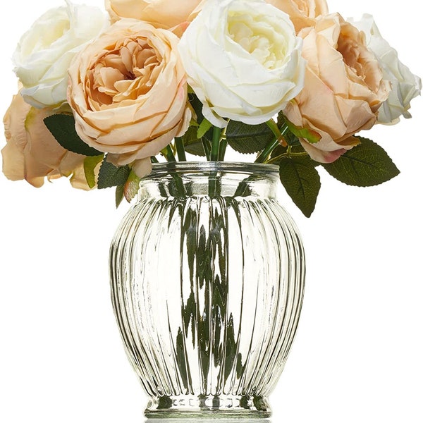 Ribbed Glass Vase - Etsy UK