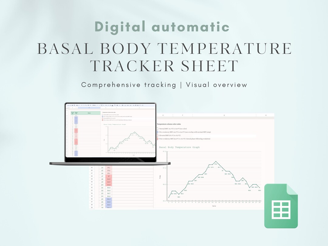 Digital Basal Body Temperature Tracker Sheet for Fertility and ...