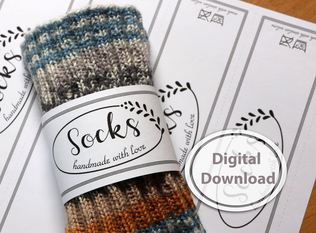 Printable Wrap Label for Handmade Socks | Gift Packaging | Downloadable ...