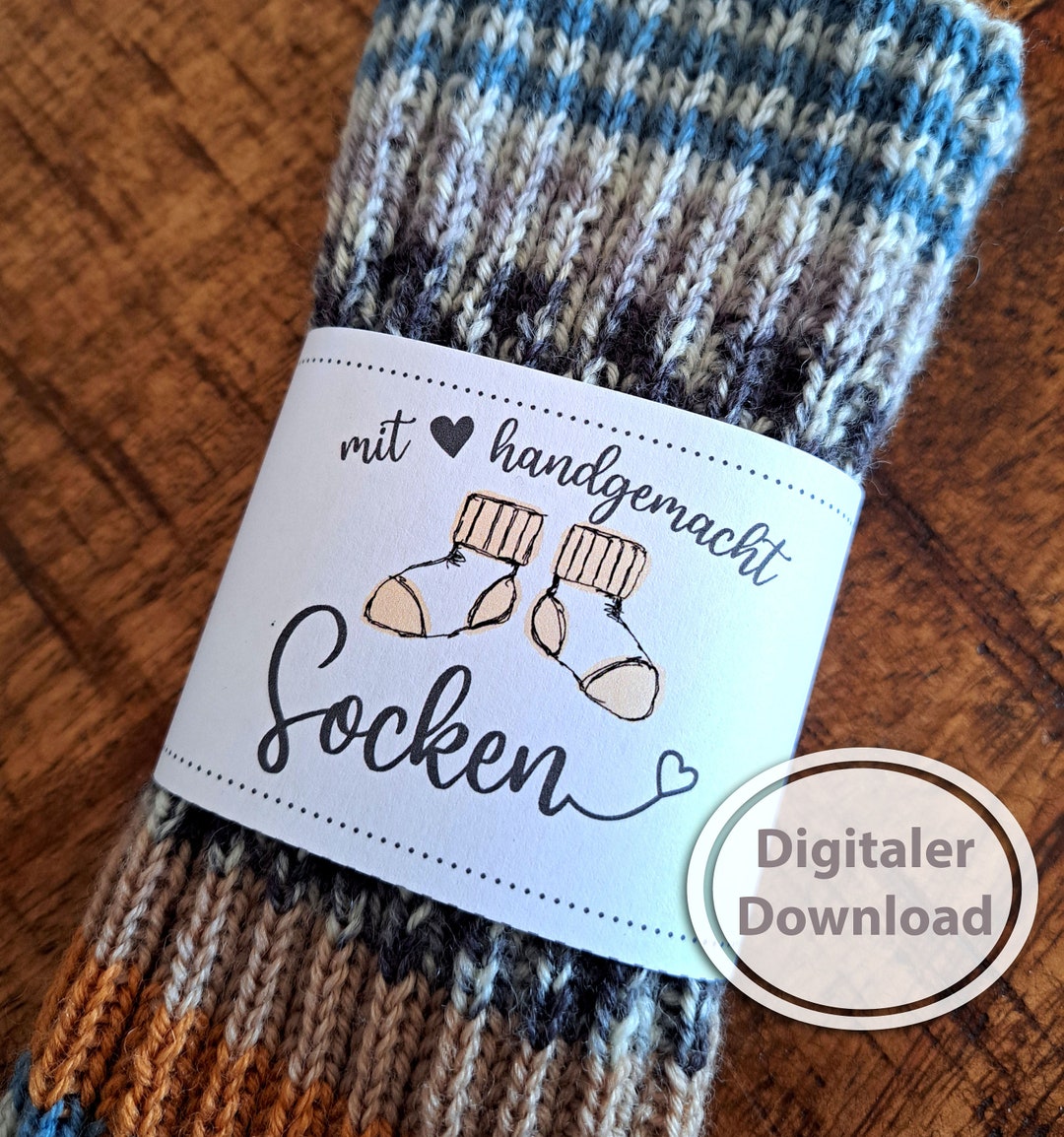 Sock Banderole for Downloading and Printing for Self-knitted Socks, Pdf ...