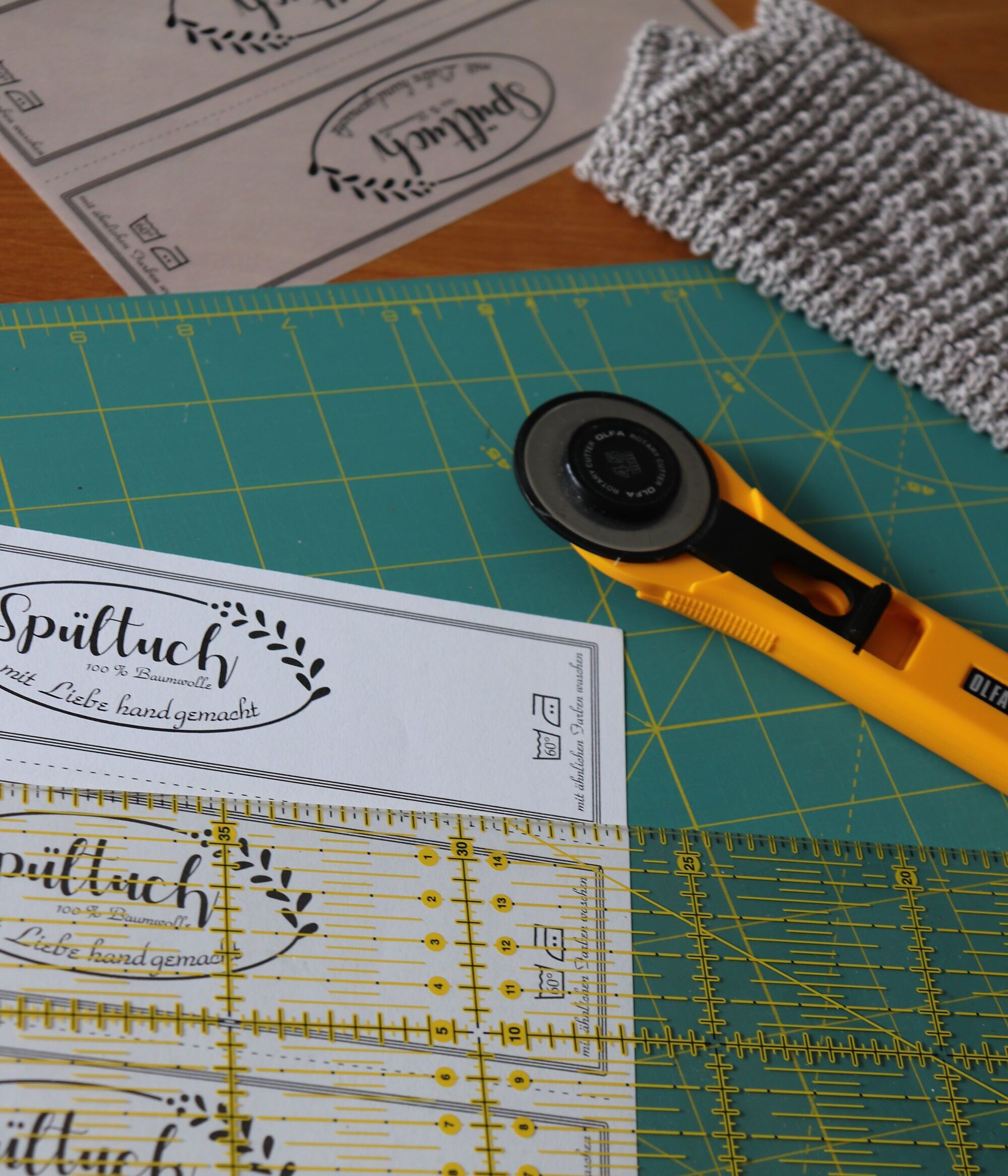 Spültuch-Banderole zum Download und Ausdrucken für selbst gestrickte ...