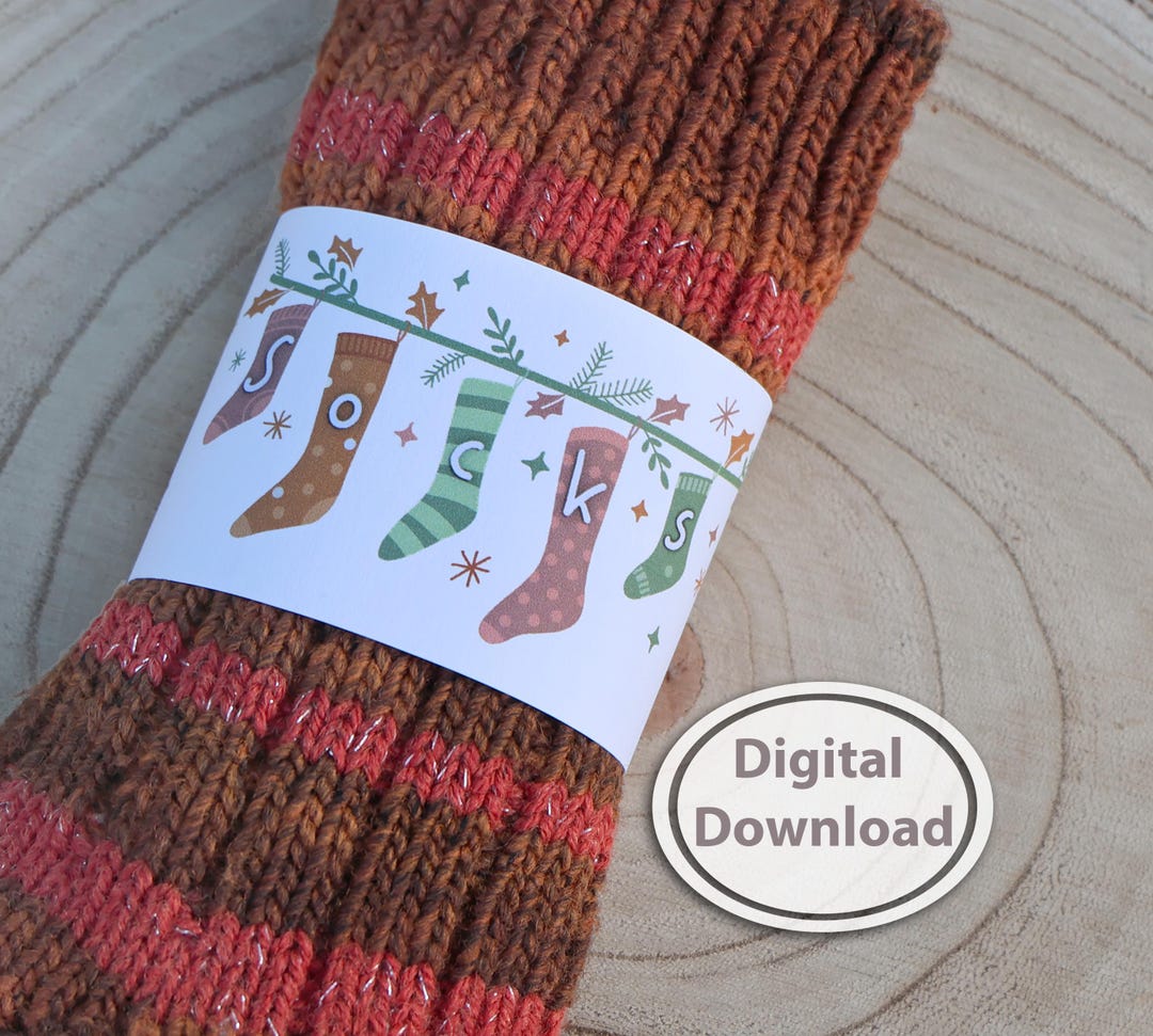 Printable Wrap Label for Handmade Socks | Gift Packaging | Downloadable ...