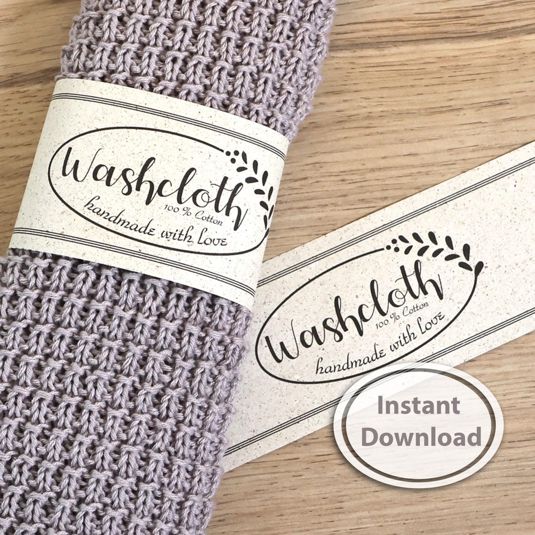 Washcloth Wrap Label (english) for Handmade Washcloths. Gift Wrapping ...