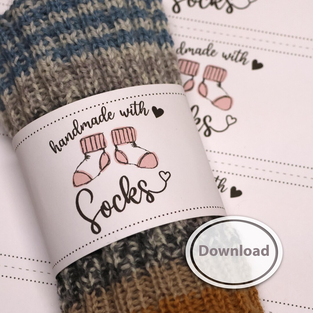 Printable Wrap Label for Handmade Socks | Gift Packaging | Downloadable ...