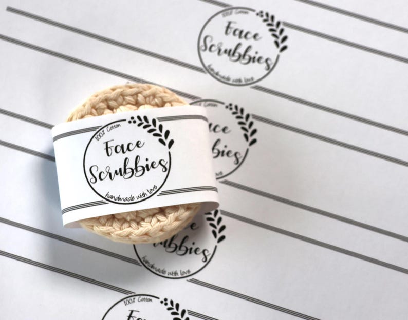 Printable Wrap Label for Handmade Face Scrubbies | Gift Packaging ...