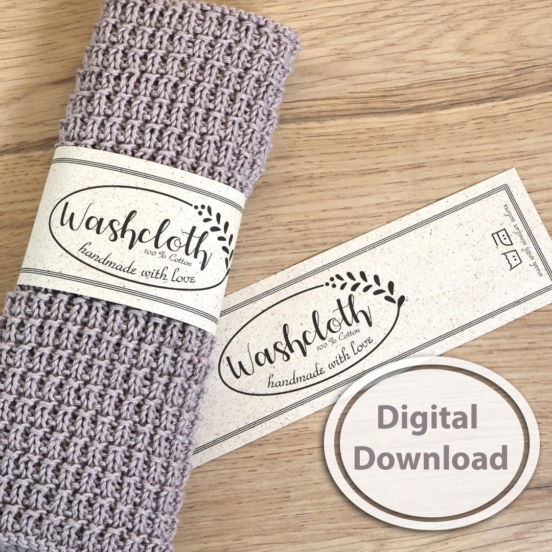 Washcloth Wrap Label (english) for Handmade Washcloths. Gift Wrapping ...
