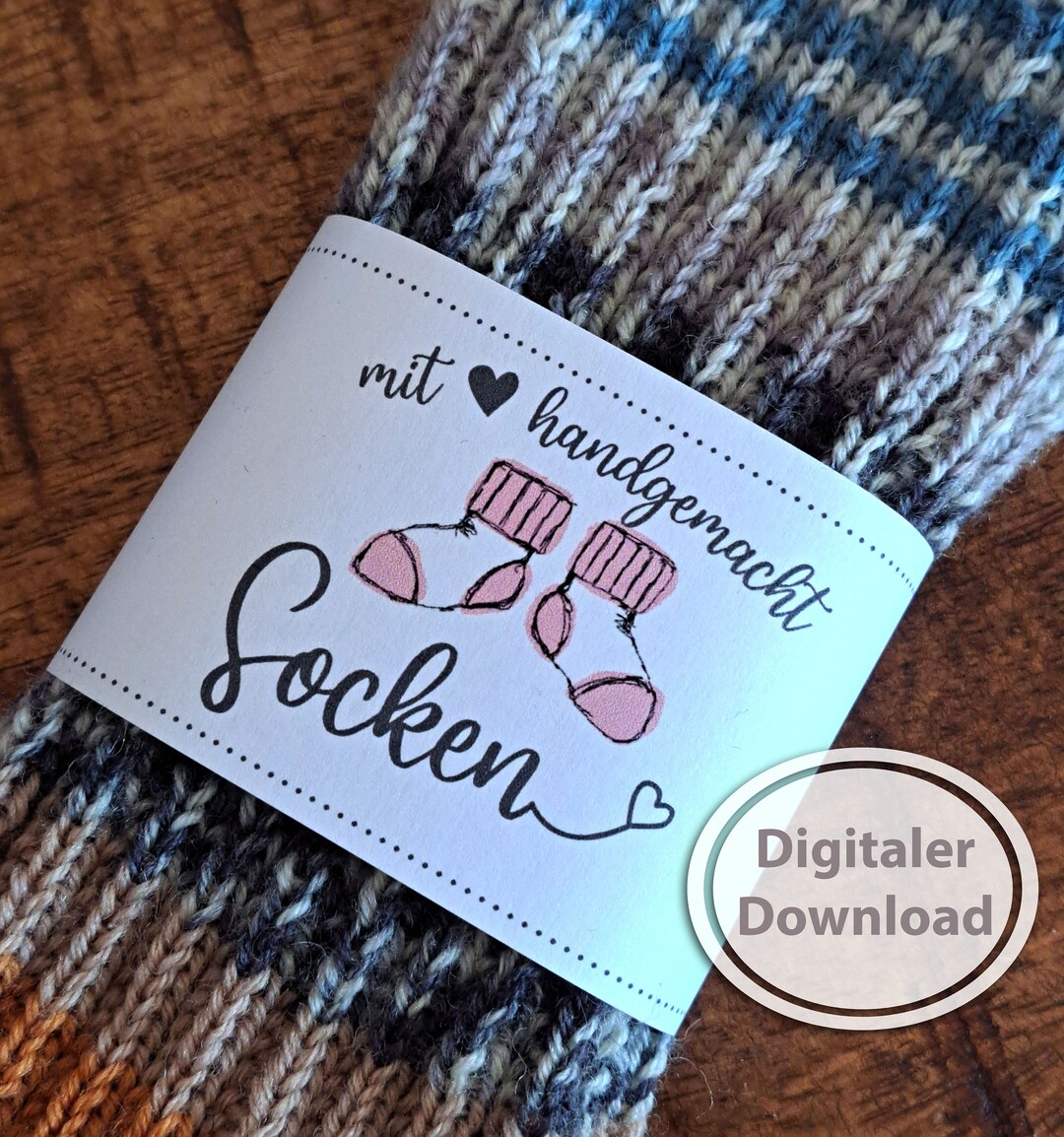 Sock Banderole for Downloading and Printing for Self-knitted Socks, Pdf ...