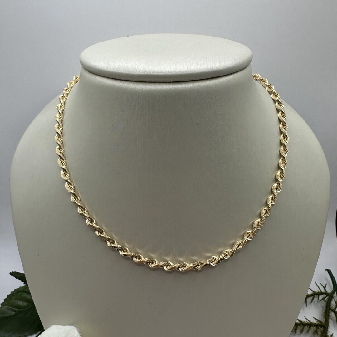 14k Yellow Gold 22" Rope Chain - Etsy
