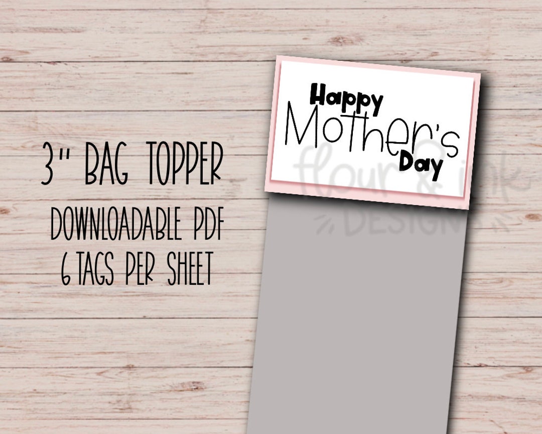 Happy Mother’s Day Printable Cookie Bag Topper Gift Tag 3” - Etsy