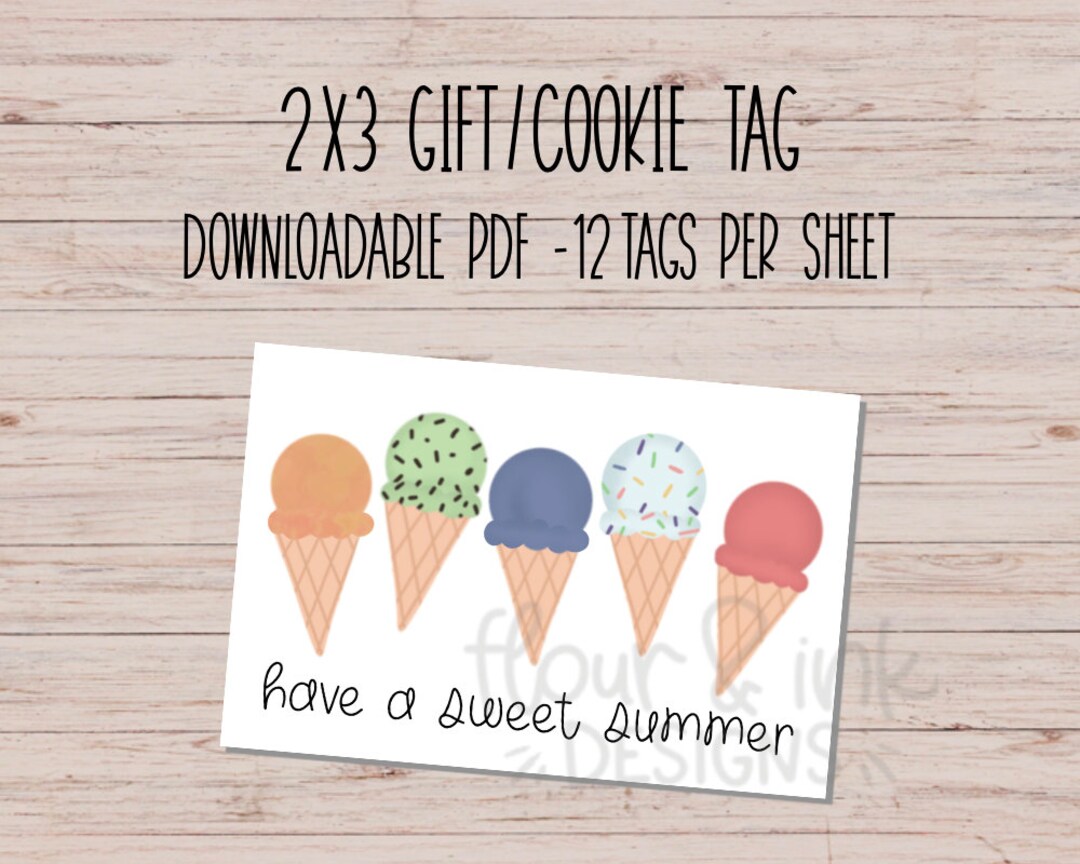 Have A Sweet Summer Ice Cream Gift Tag 2x3 - Etsy