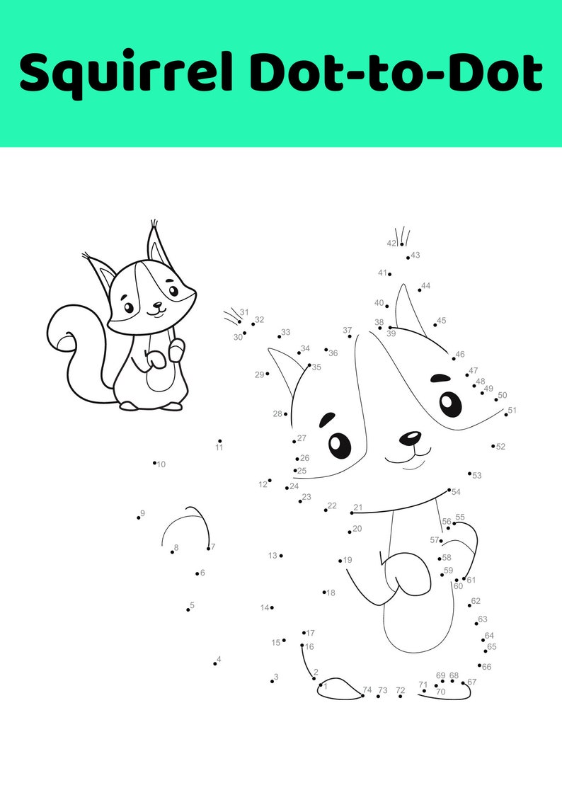 Cute Animals Dot to Dot Printables - Etsy