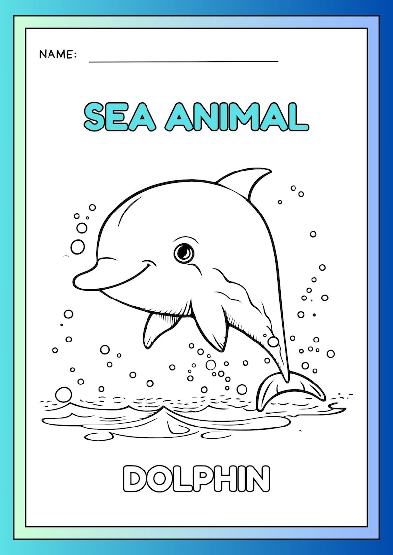 20 Fun Sea Animal Coloring Pages - Etsy