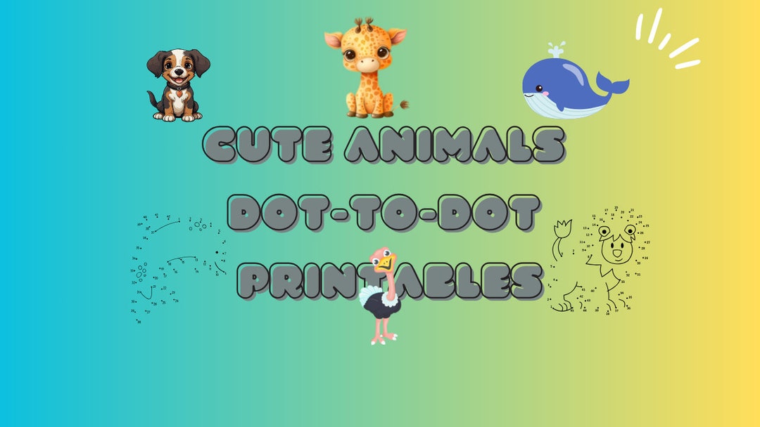 Cute Animals Dot to Dot Printables - Etsy