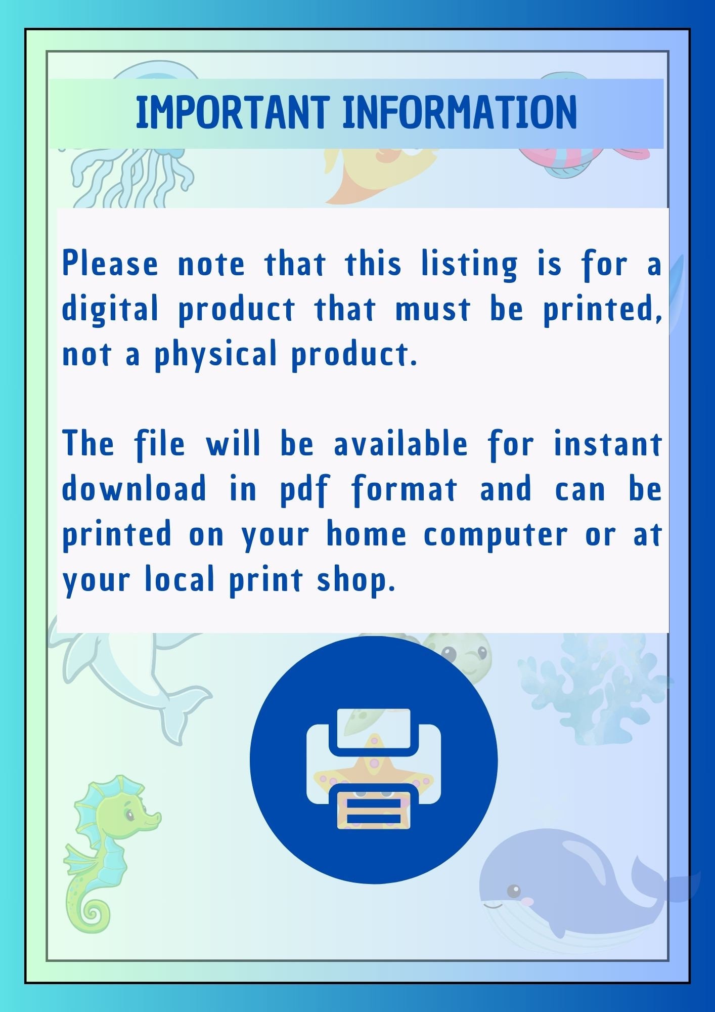 20 Fun Sea Animal Coloring Pages - Etsy