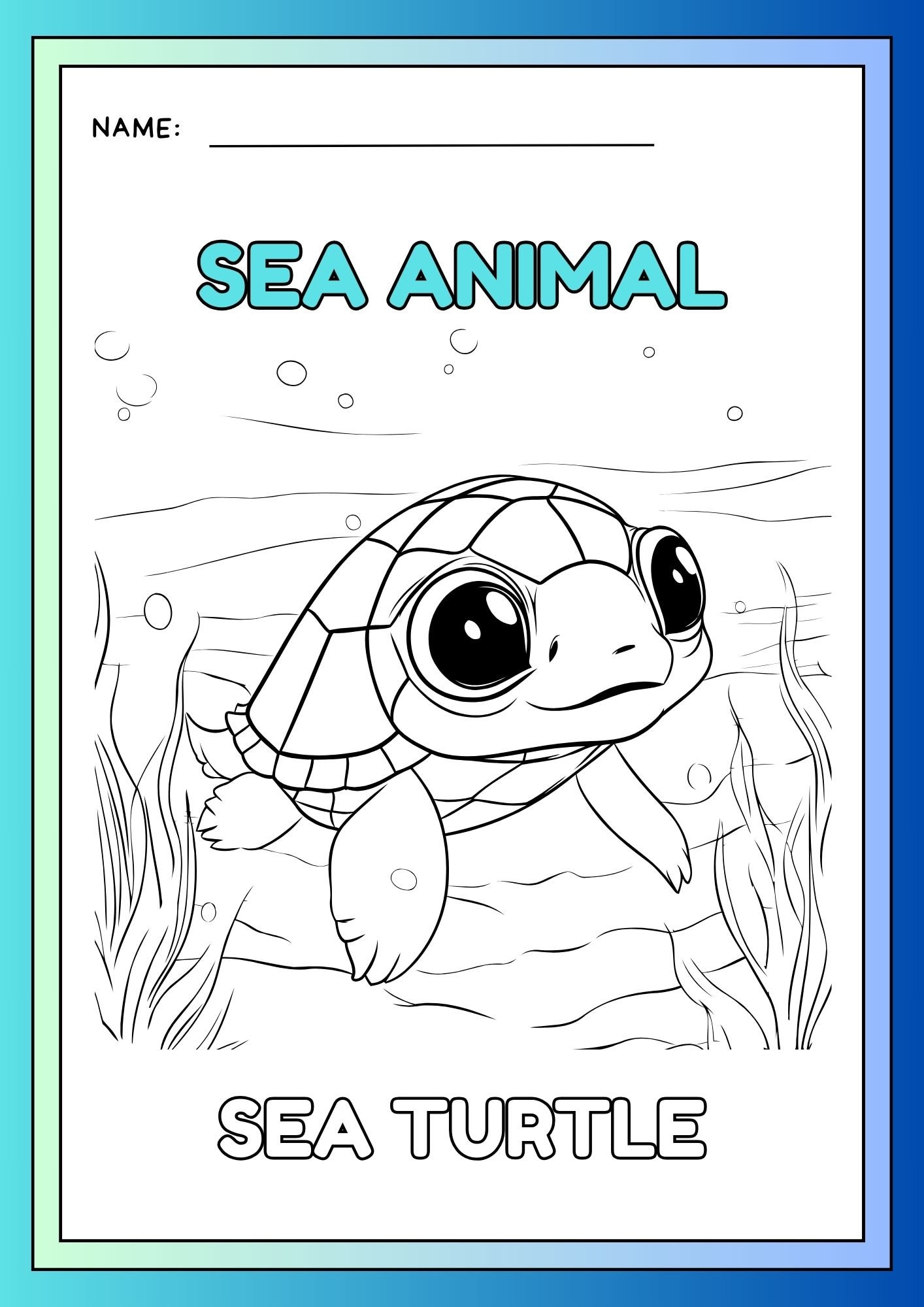 20 Fun Sea Animal Coloring Pages - Etsy