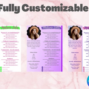 Sorority Resume Template, Sorority Resume Template With Picture ...