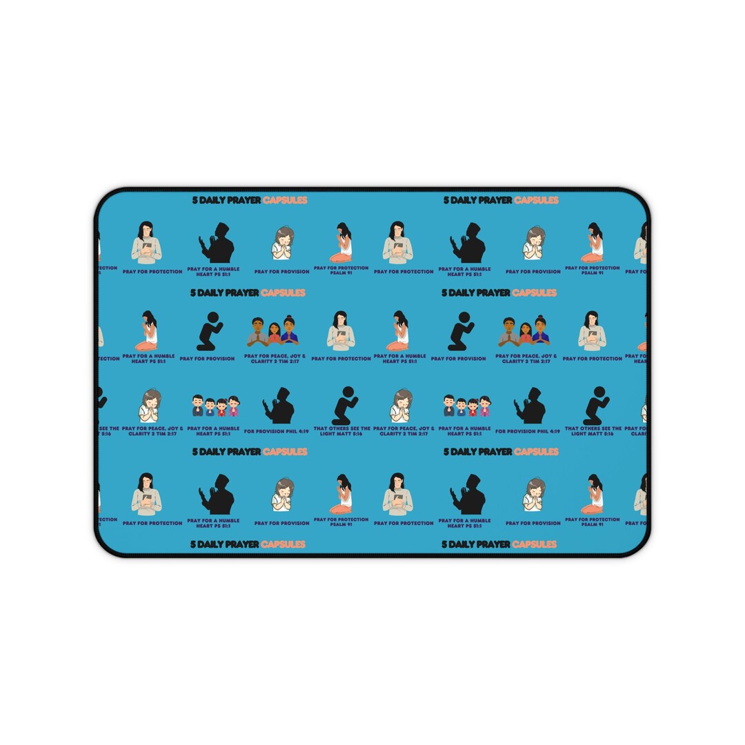 Baby Blue Christian 5 Daily Prayers Desk Mat, Biblical Prayers ...