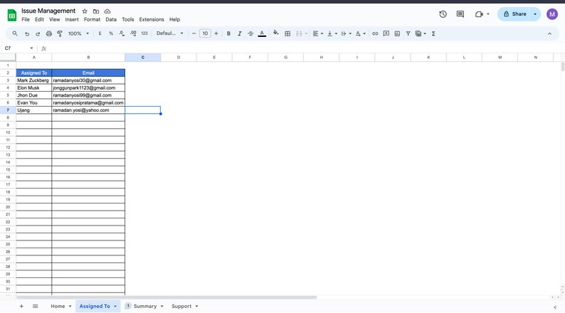 Automated Issue Management Google Sheets Template Project Tracking & Automation Easy Issue ...