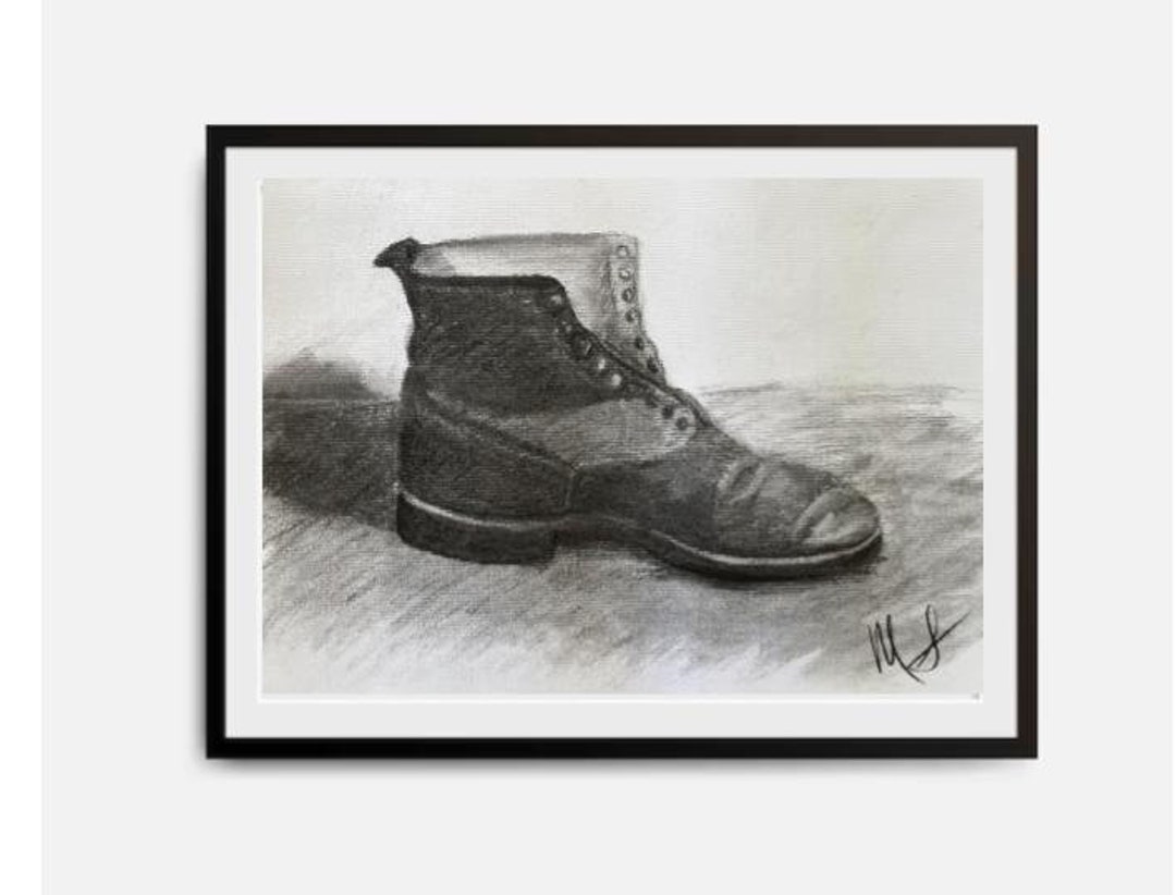 Old Boot- Still Life Tone Sketch - Etsy