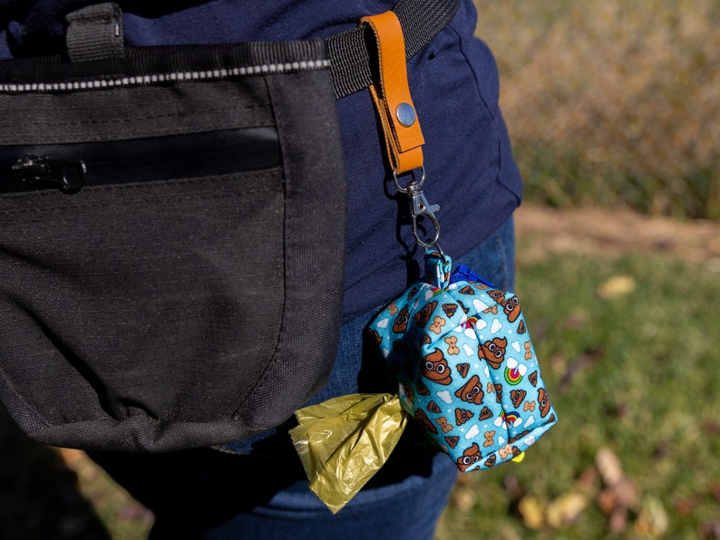 Rainbow Poos Dog Poop Bag Holder With Vegan Snap Strap for Waste Bag ...