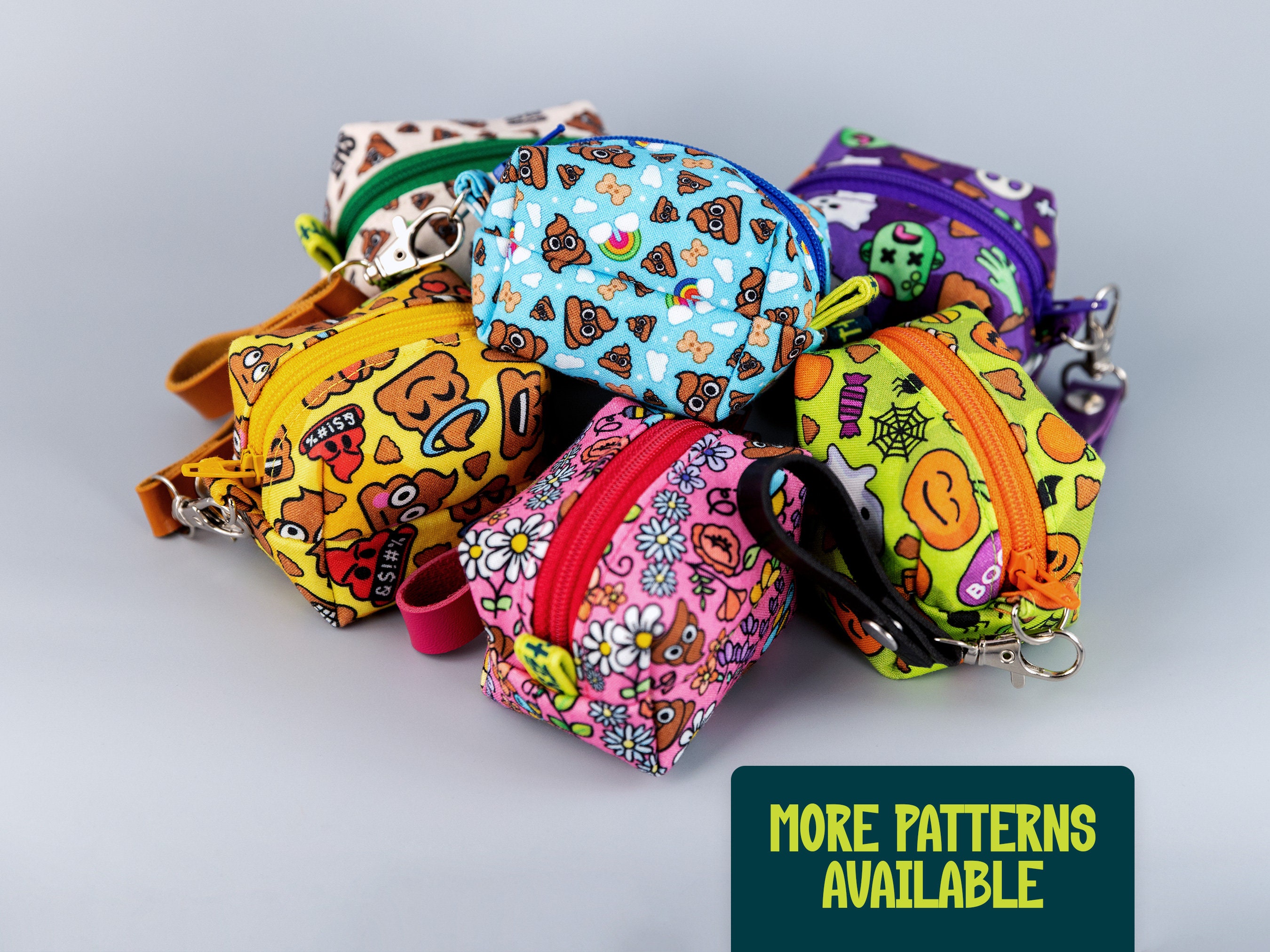 Rainbow Poos Dog Poop Bag Holder With Vegan Snap Strap for Waste Bag ...