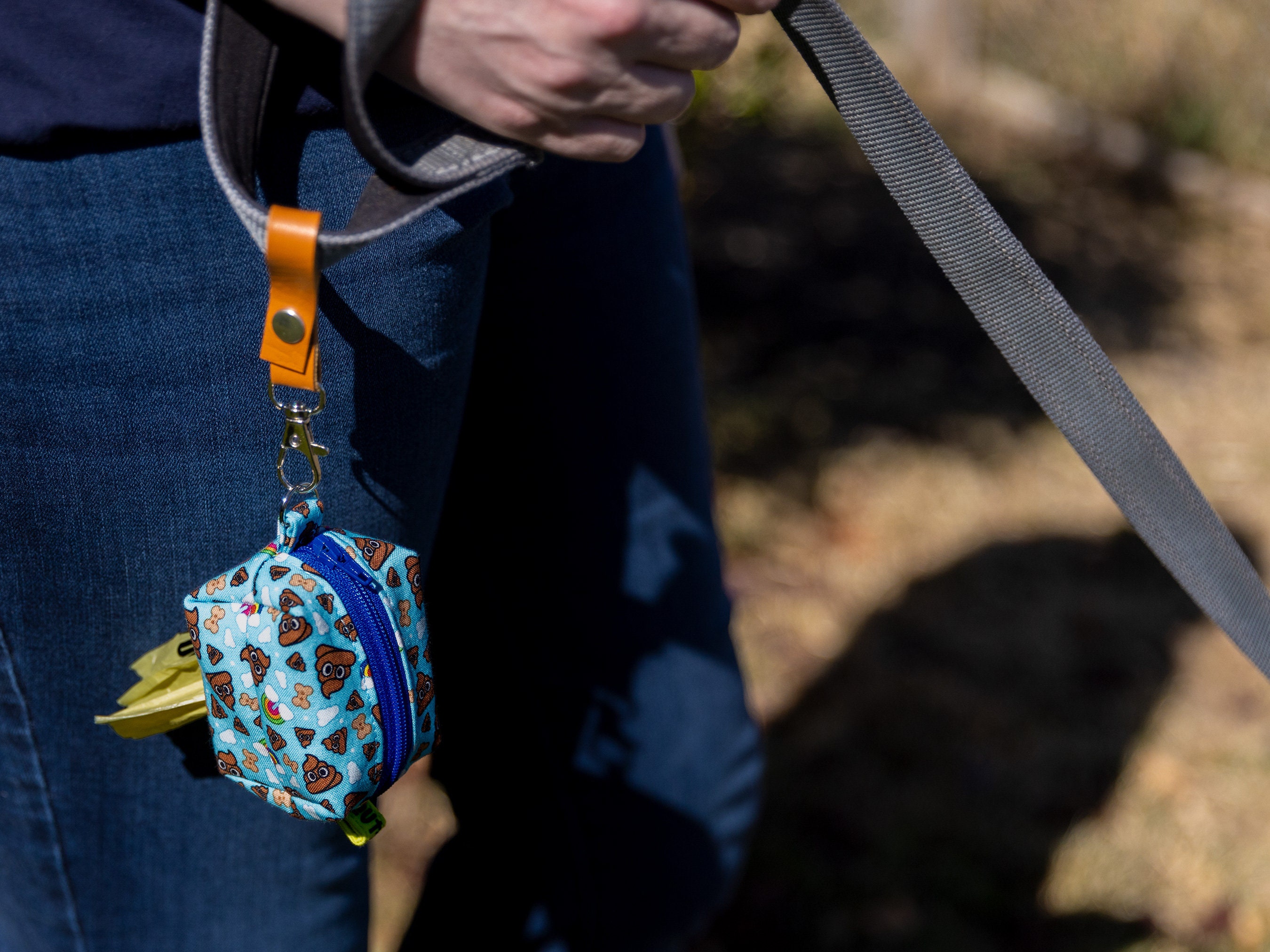 Rainbow Poos Dog Poop Bag Holder With Vegan Snap Strap for Waste Bag ...