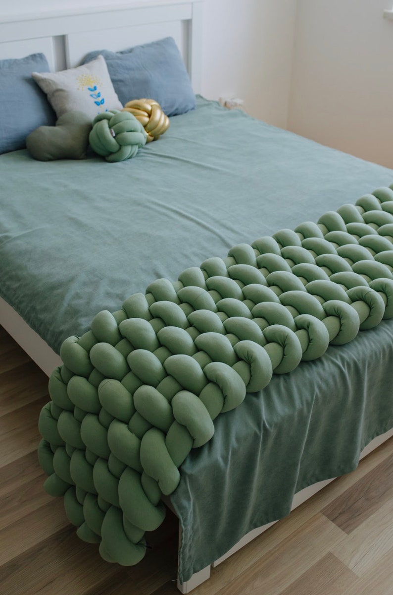 Bed Runner Custom Size Braided King Bedding Scarf - Etsy