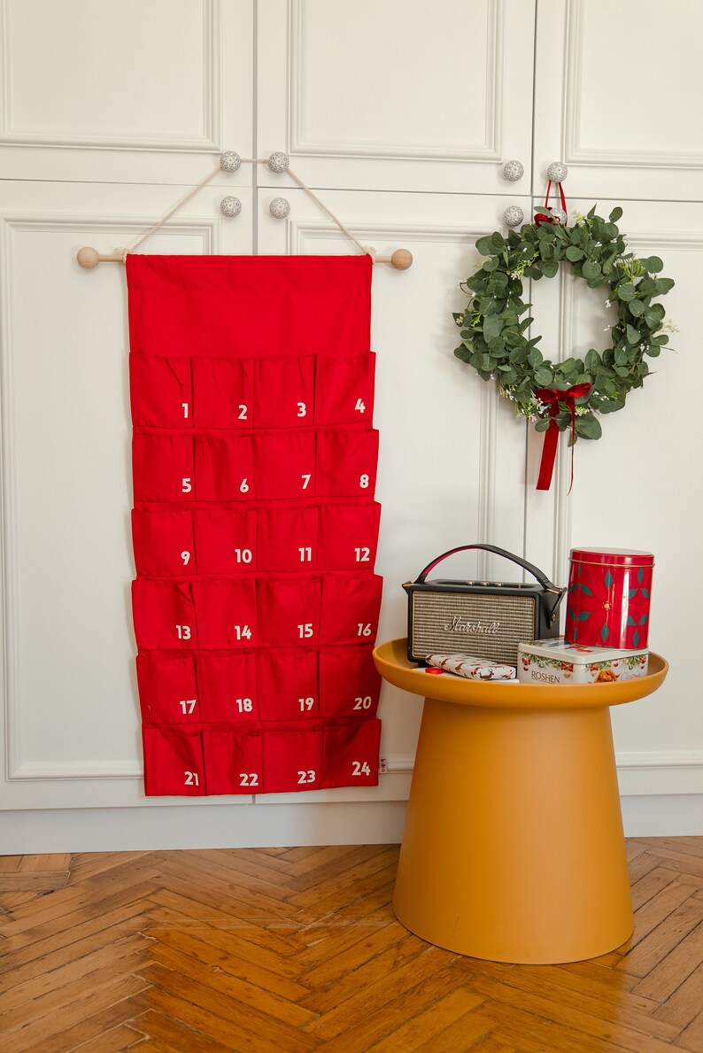 Modern Canvas Advent With 24 Pockets Countdown to Christams Advent ...