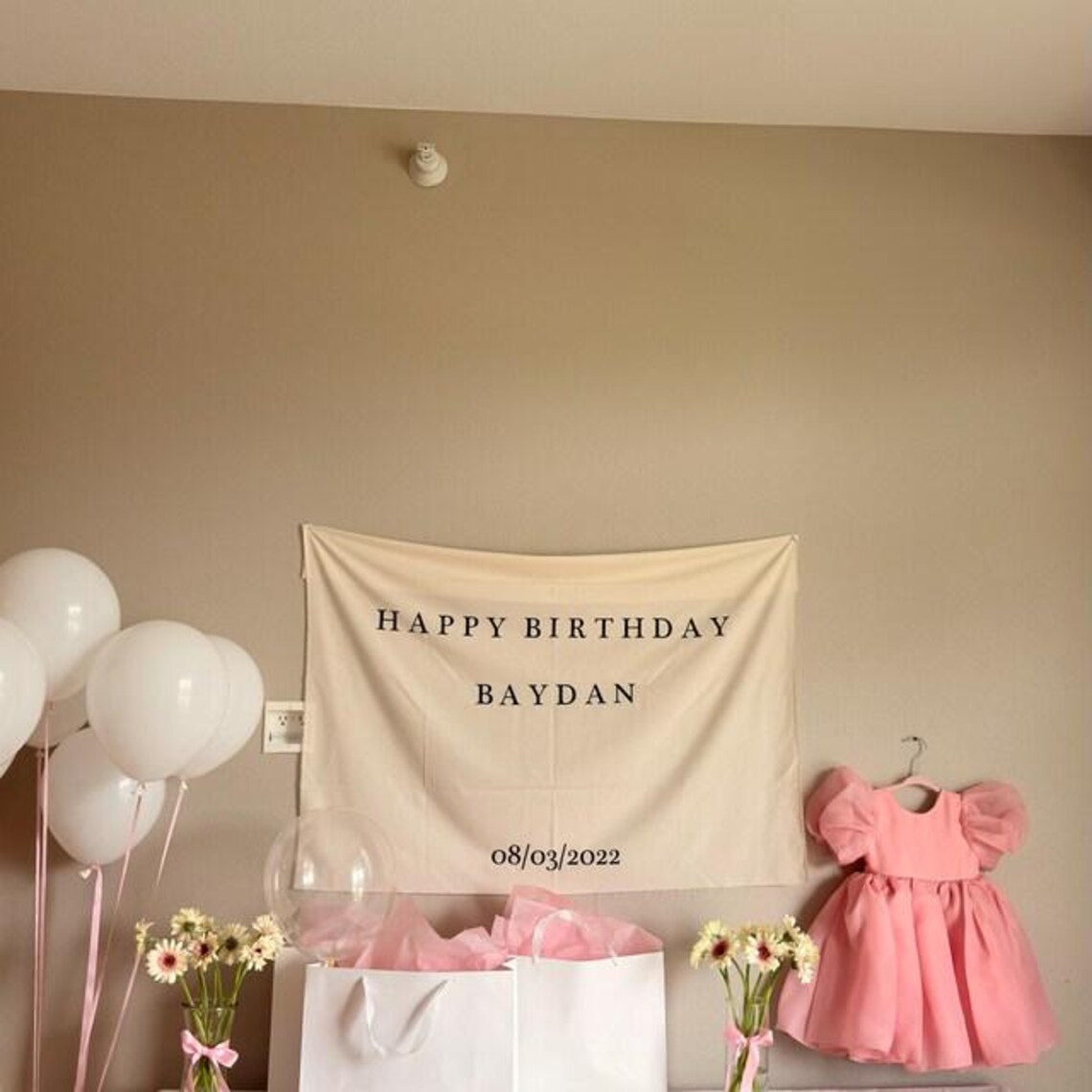Name Banner Sign Personalized Flag Minimalist Party Decor for Kids ...