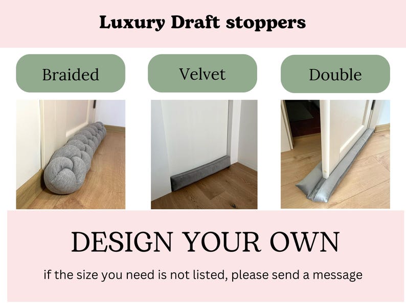 Double Door Draft Stopper Custom Sizes Noise Door Stopper Velvet Door ...