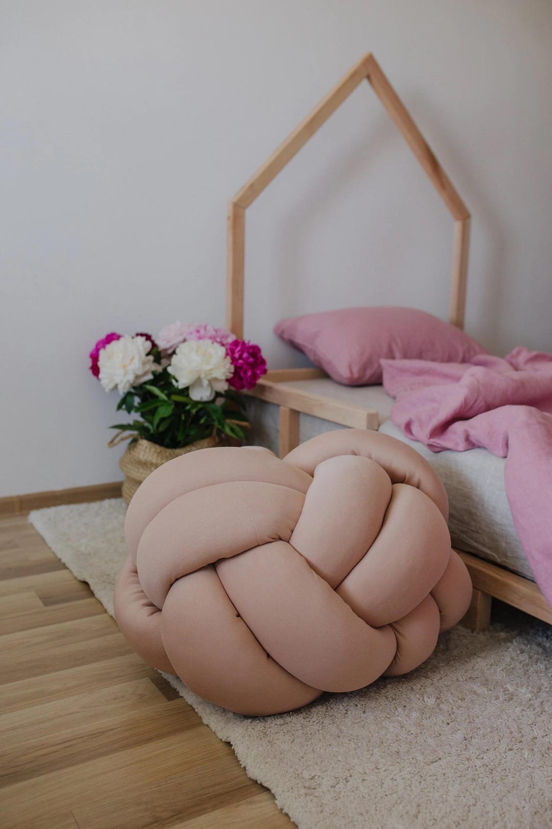 Giant Floor Pouf Ottoman Handmade Knot Pouf - Etsy