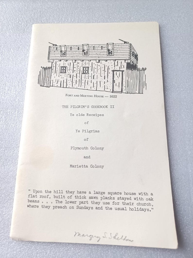 The Pilgrim's Cookbook II - Etsy