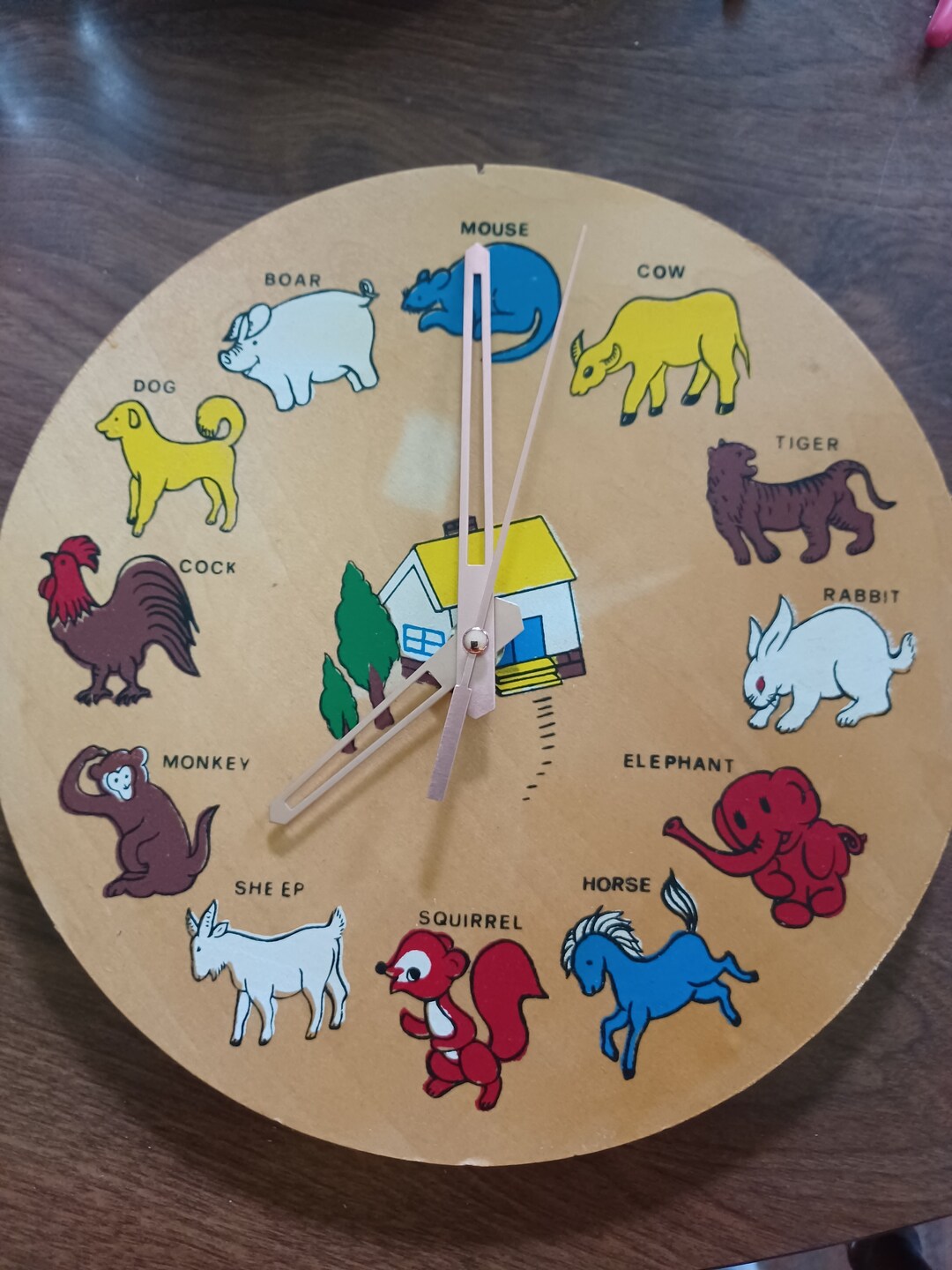 Handmade Wood Kid's Animal Clock - Etsy