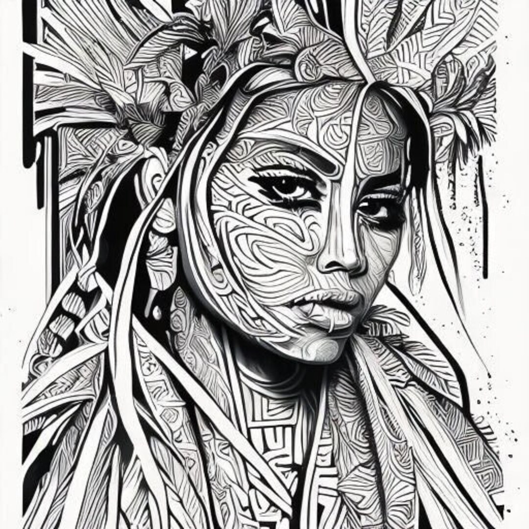 Download Printable Woman Coloring Page for Relaxation and Fun | Instant ...