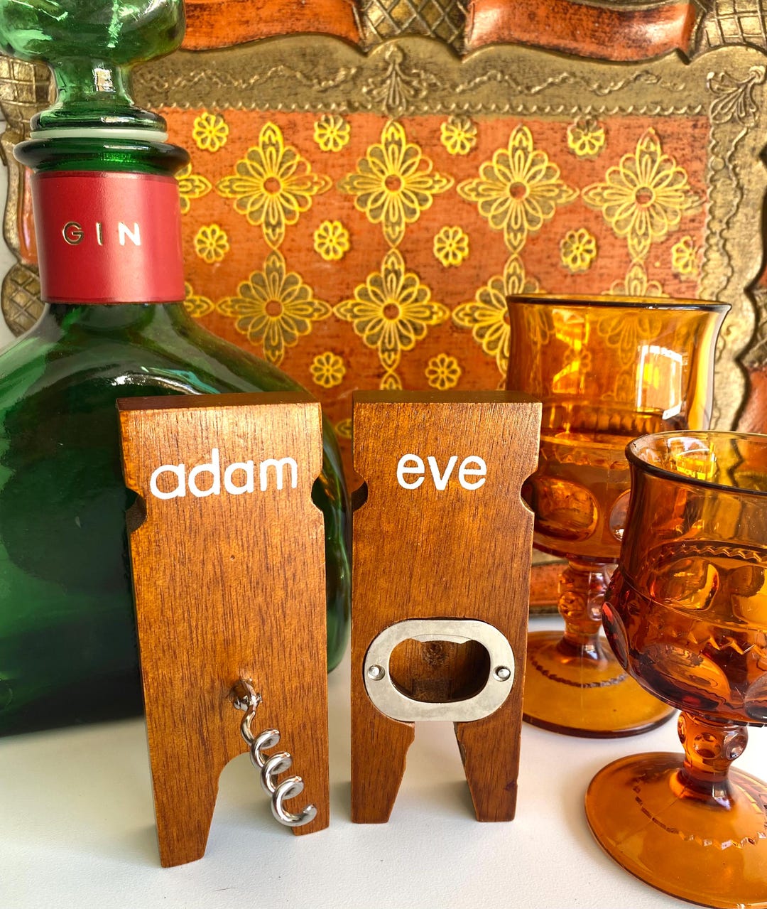 Vintage Risque Adam & Eve Corkscrew/bottle Opener Kitschy Barware Home ...