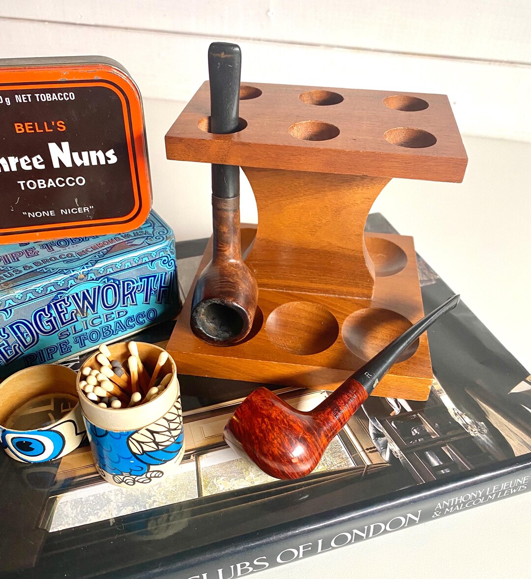 Vintage Wood Pipe Rest/rack | Ashes | Tobacciana | Mid Century Modern ...