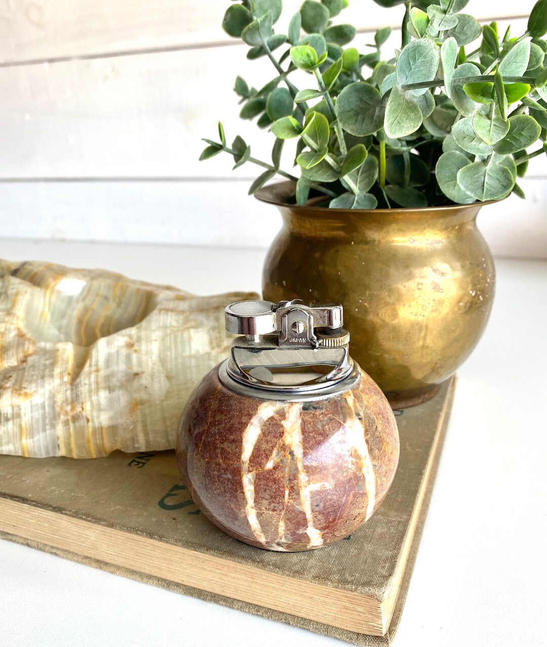 Vintage Onyx Table Lighter Marble Stone Lighter Smoking Accessories ...