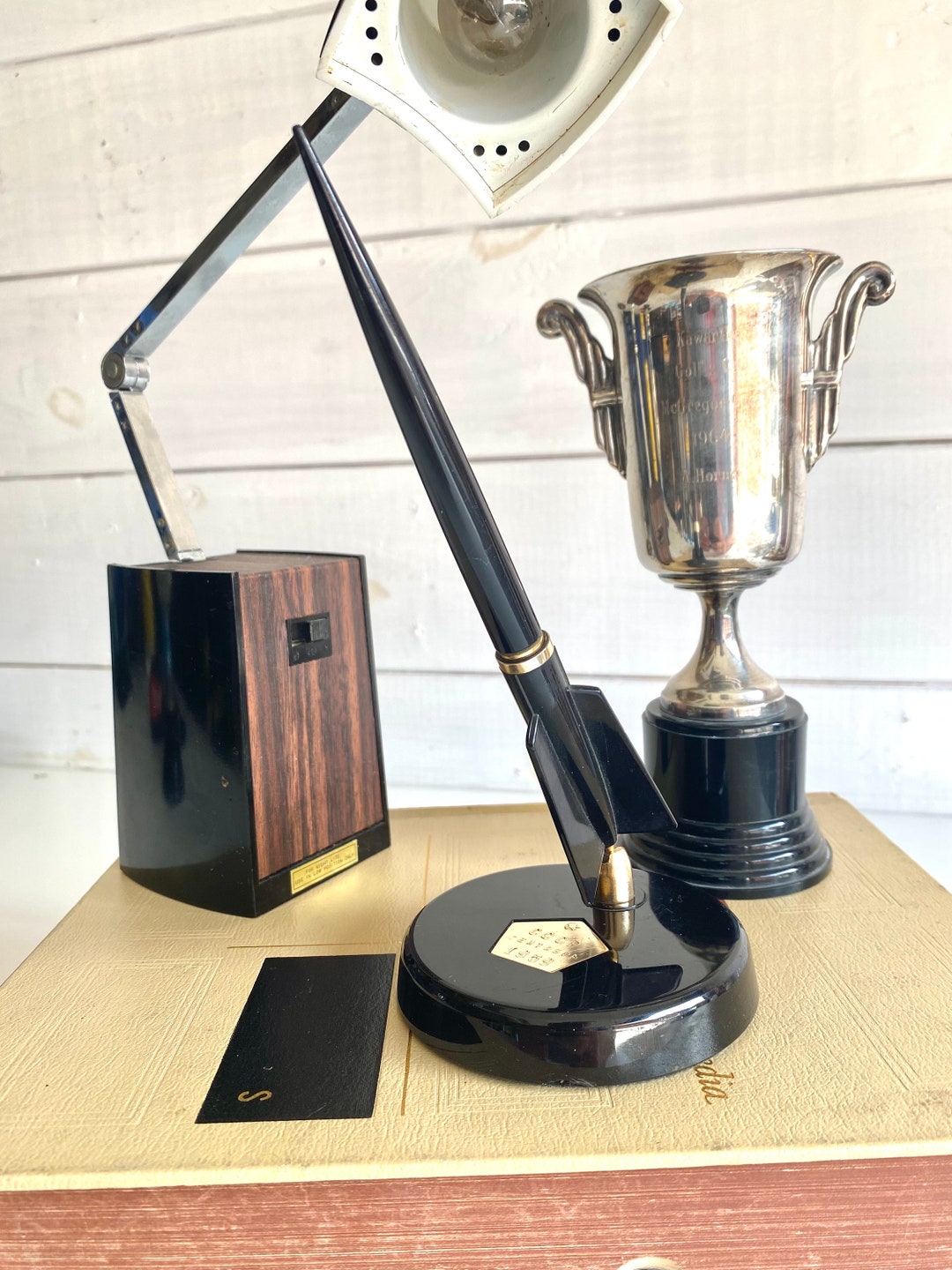 Vintage CCCP Rocket Pen Desk Souvenir Lunik 2 Space Flight Soviet Space ...