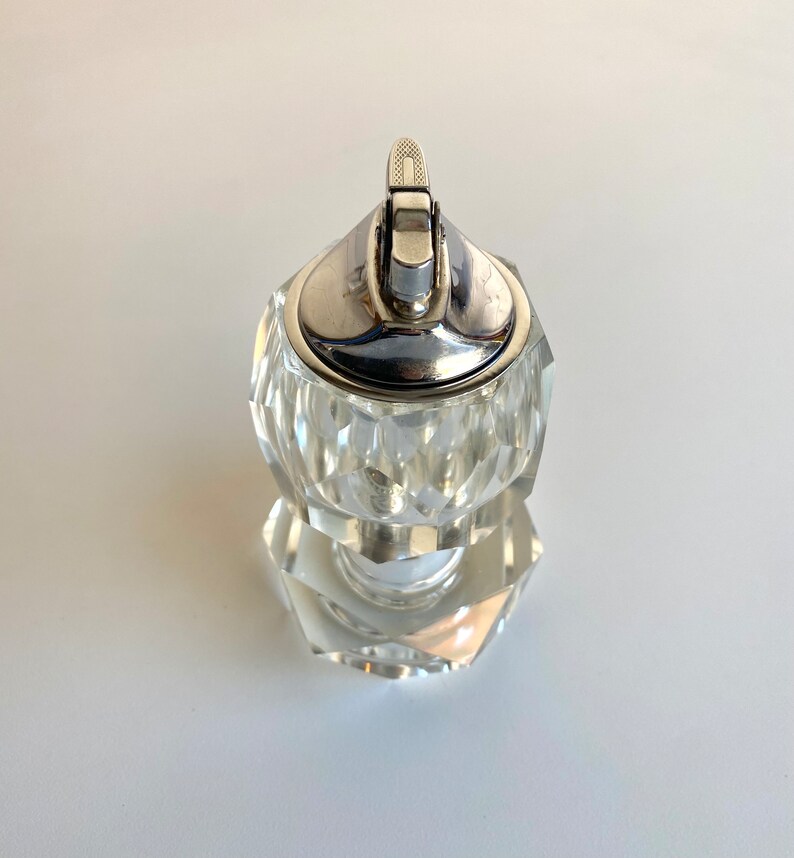 Tall Glam Vintage Crystal Table Lighter Ashes Smoking Accessories Gas ...