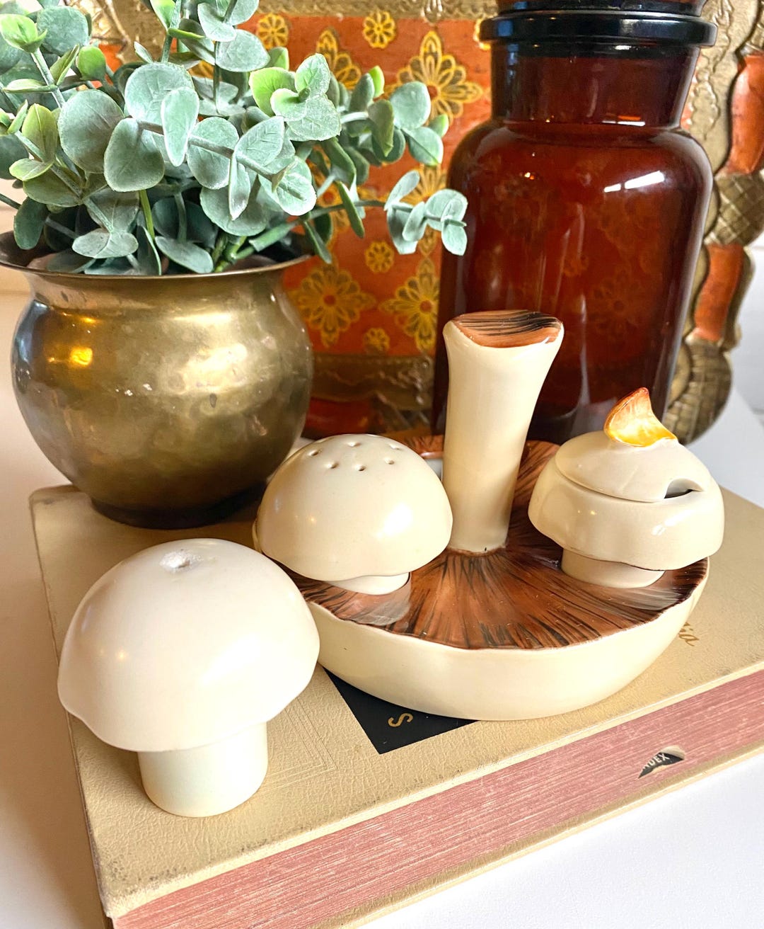Vintage MCM Carlton Ware Ceramic Mushroom Cruet Set | Home Decor ...