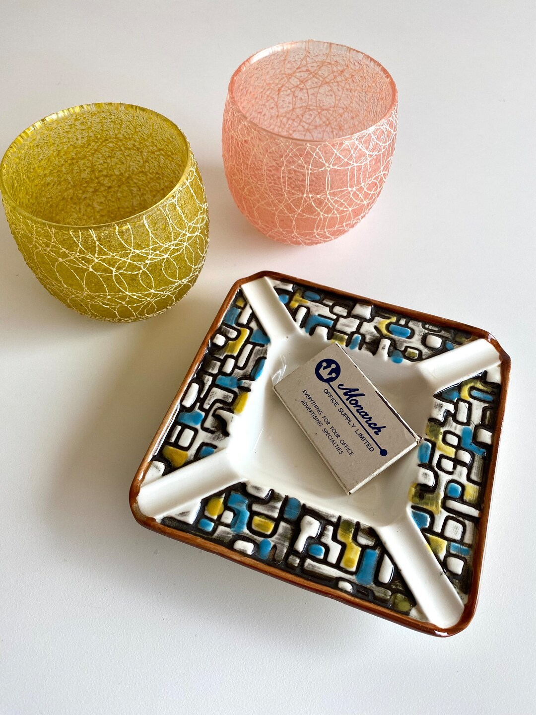 Vintage Royal Sealy Faux Mosaic Mod Ashtray Smoking Accessories MCM ...