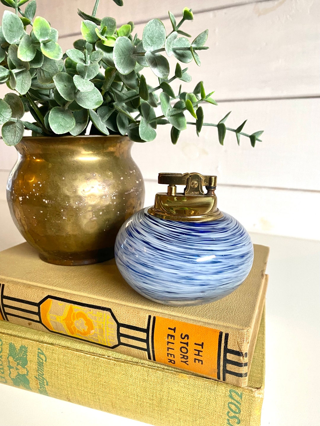 Vintage Hand Blown Glass Table Lighter | Smoking Accessories ...