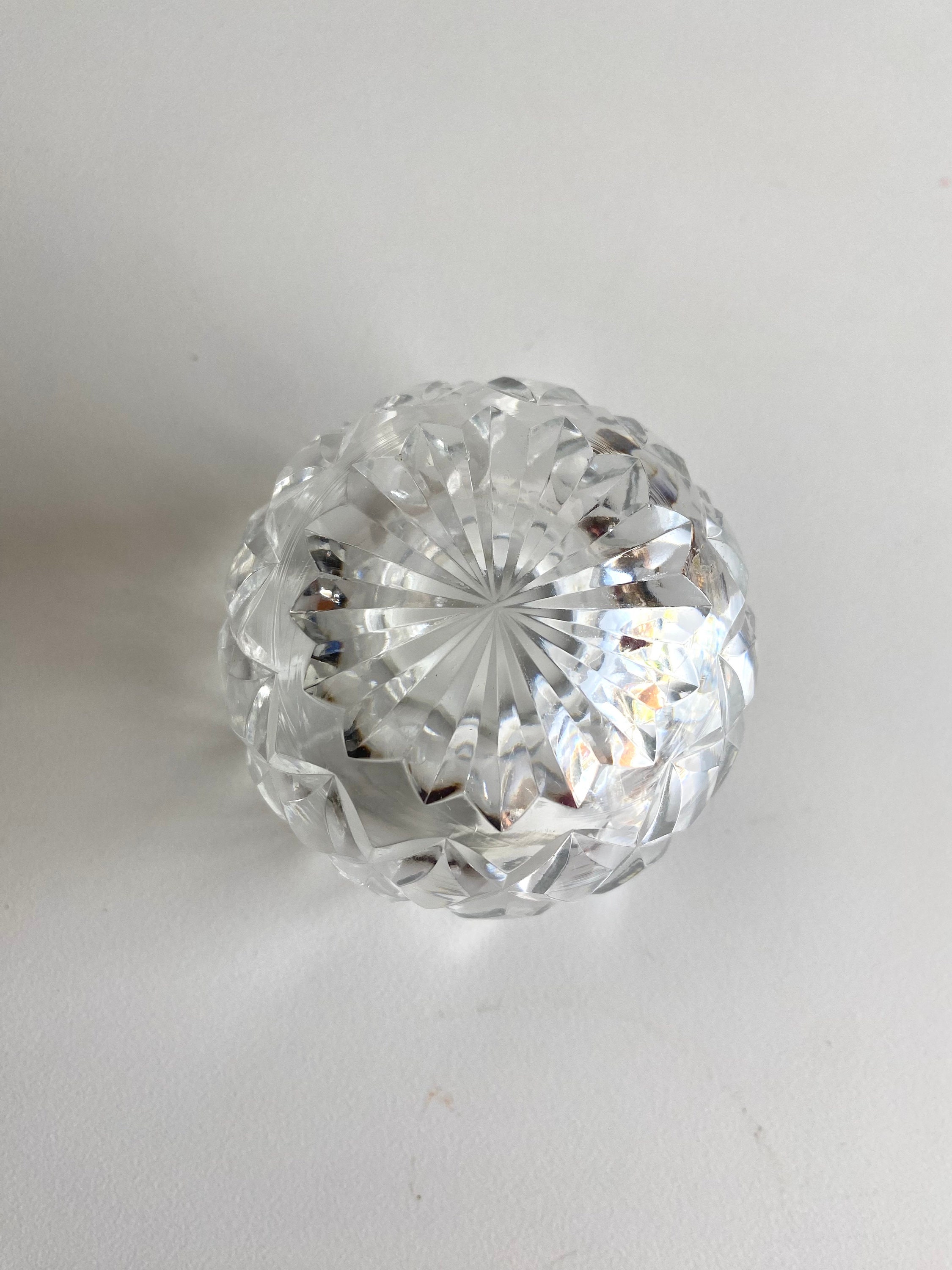 Vintage Crystal Table Lighter Diamond Cut Smoking Accessories Gas ...