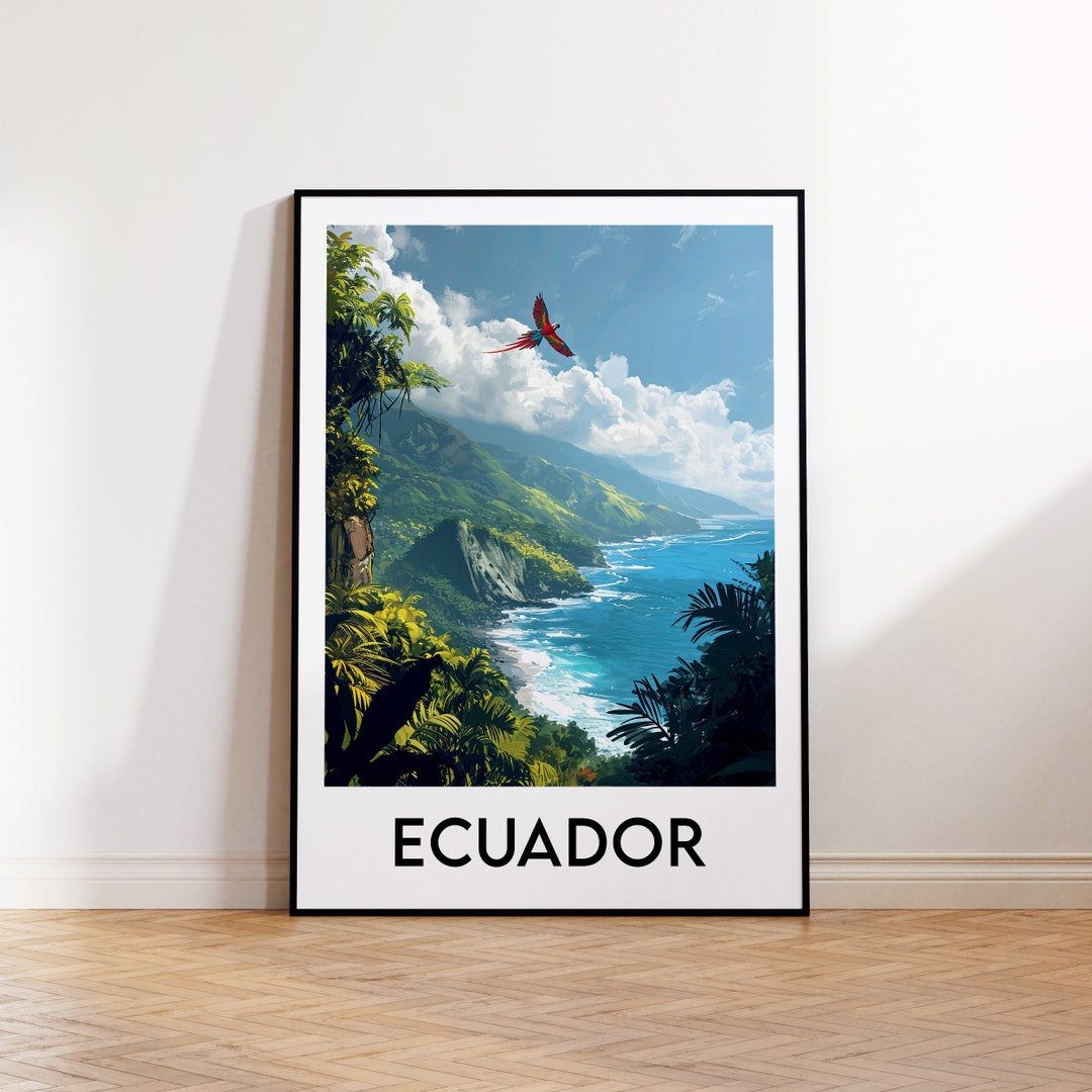 Ecuador Travel Poster, Ecuador Art Print, Ecuador Illustration, Ecuador ...