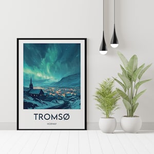 Tromso Poster, Tromso Art Print, Tromso Norway Illustration, Vintage ...