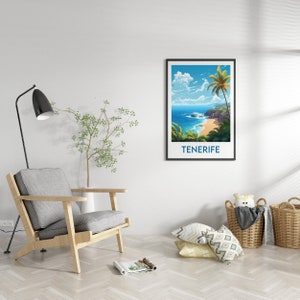Tenerife Poster, Tenerife Spain Print, Tenerife Espana Illustration ...
