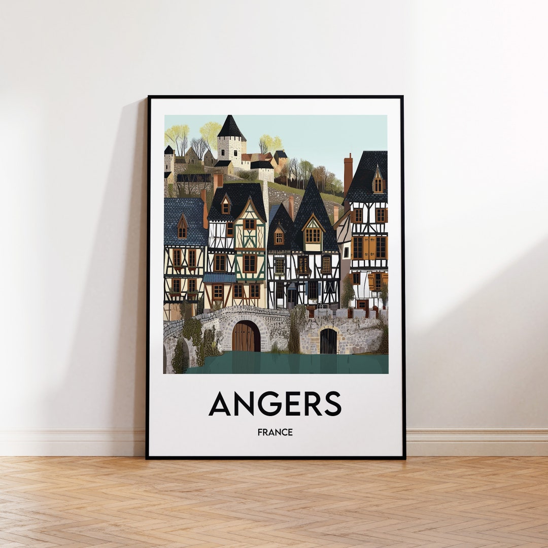 Angers Poster, Angers Art Print, Angers, Illustration, Angers Gift ...