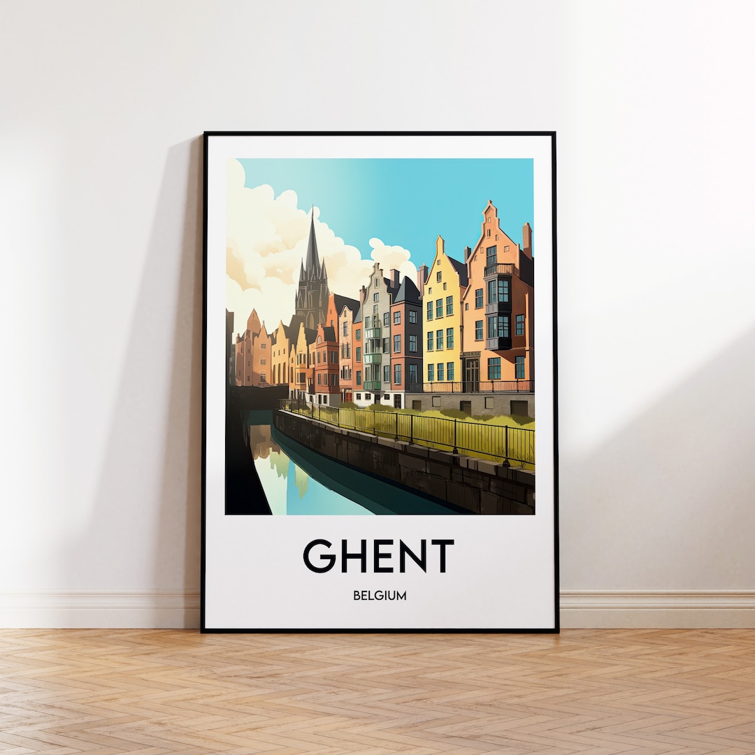 Ghent Print, Ghent Flanders Poster, Ghent Belgium Wall Art, Gent ...